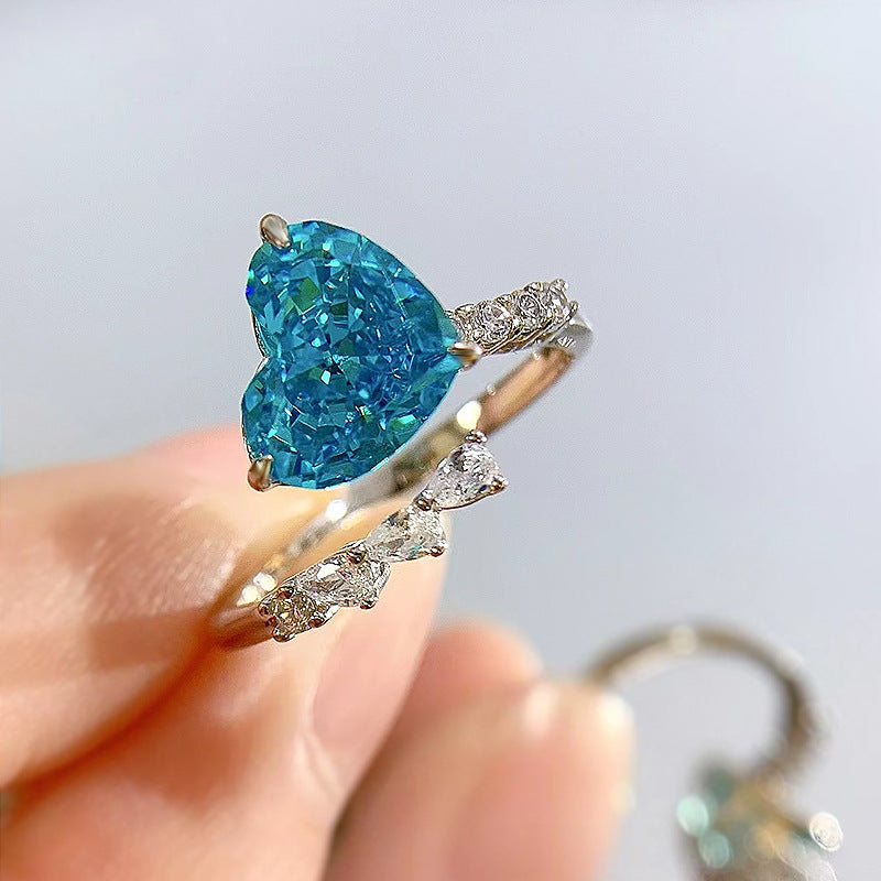 Aquamarine Heart Ring | HER'S Jewelry – HERS